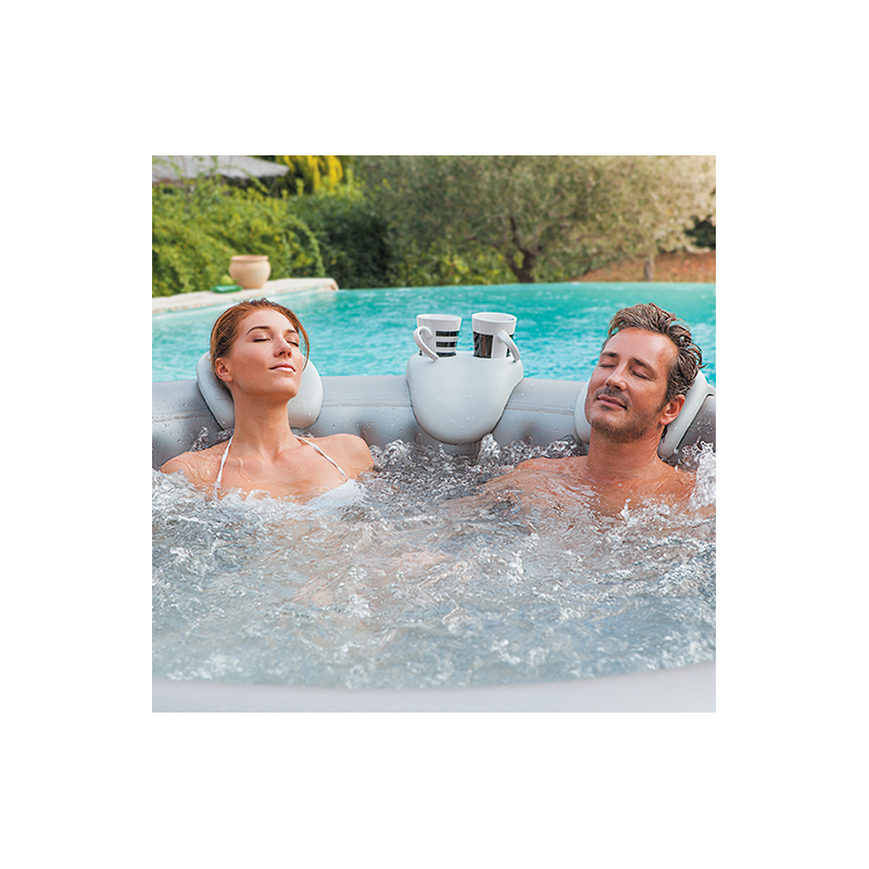 Appuie-tête et porte gobelet pour spa gonflable - Blanc Piscines Ex...